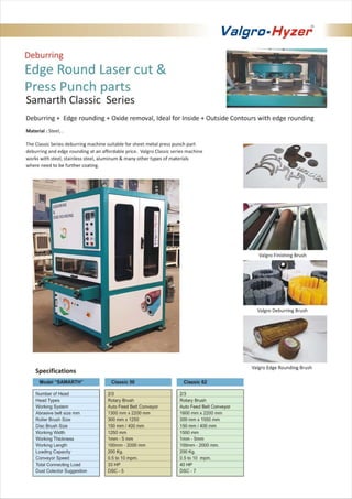 Deburring machine sereis from valgro India | PDF