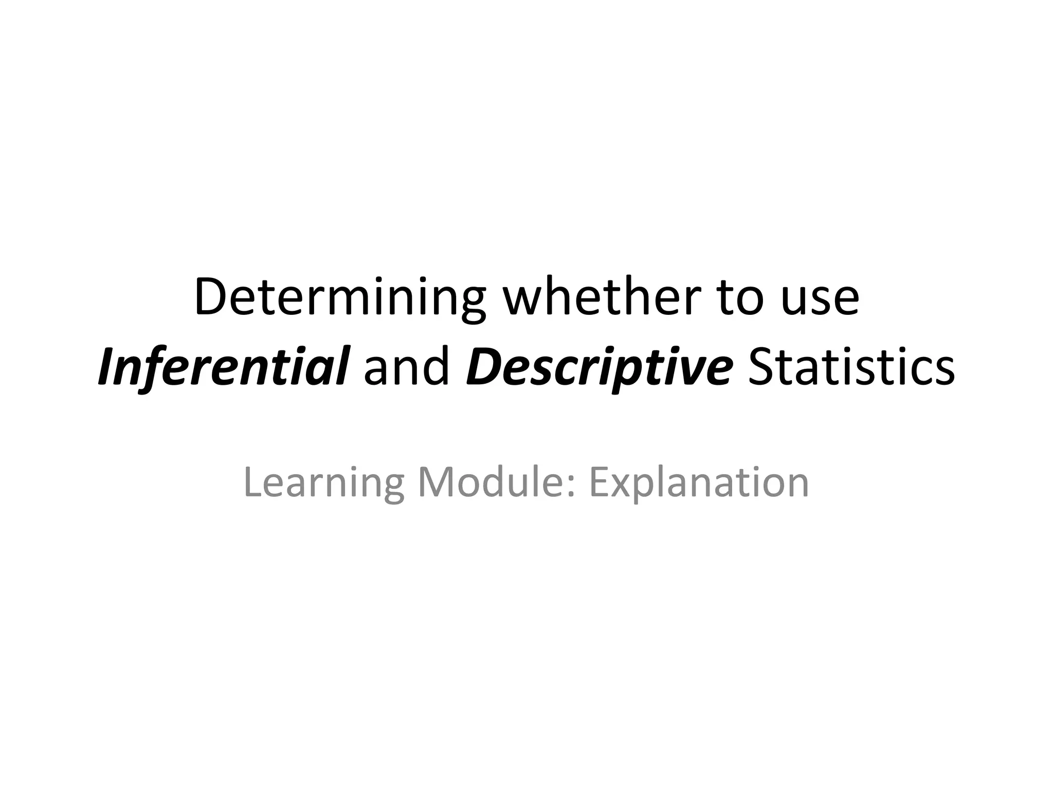 1a difference between inferential and descriptive statistics ...