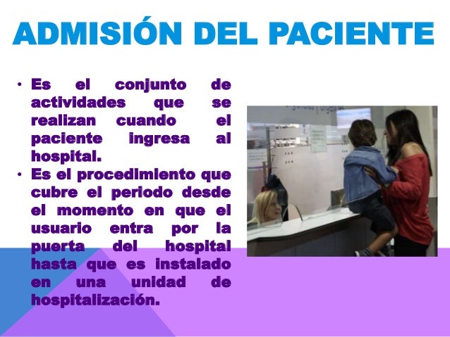 1 admisión del paciente