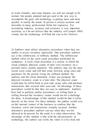 1) Advantage of roll-back could be accurate audit will be possib | DOCX