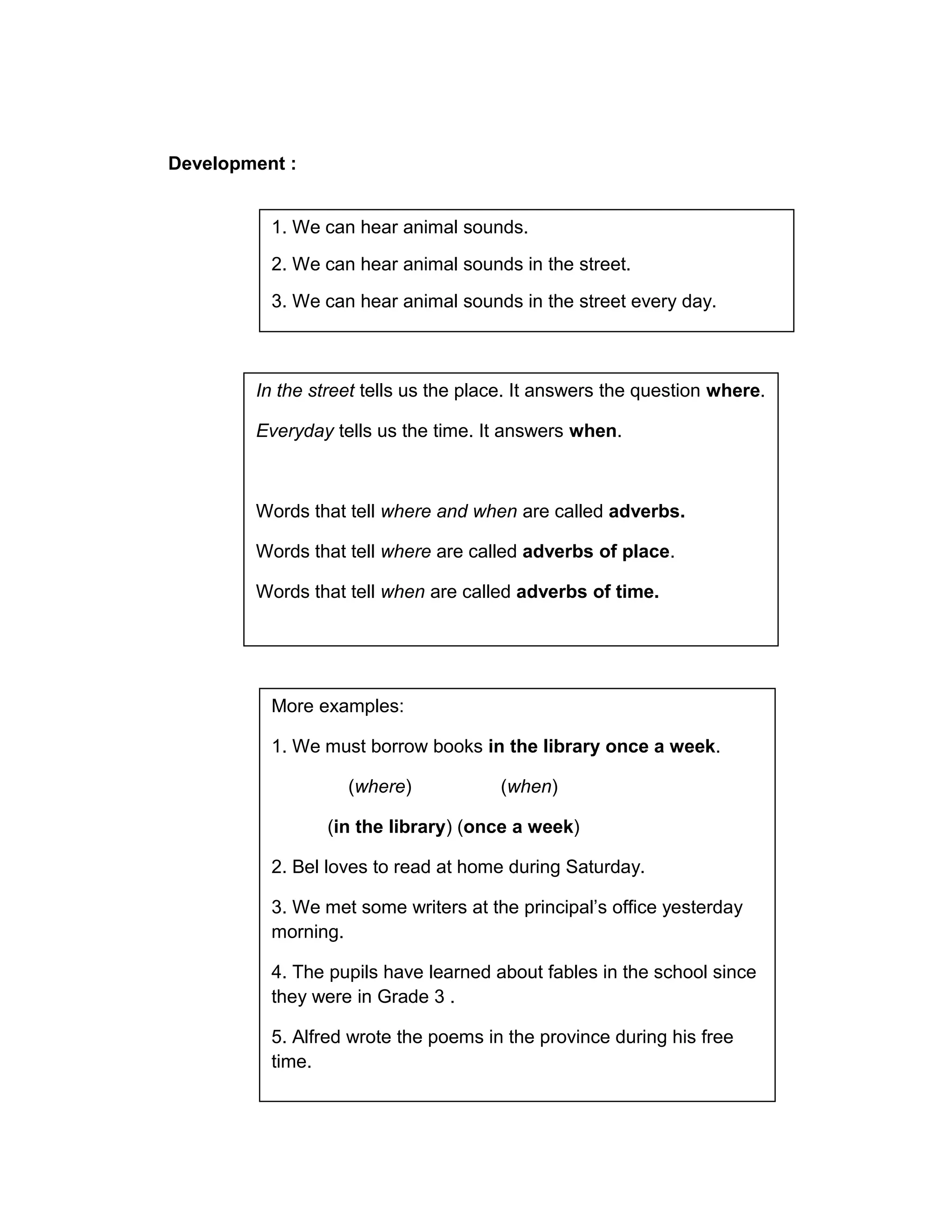 1 adverb of place and time | DOC