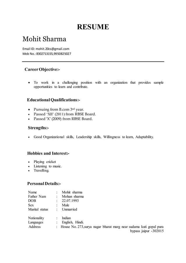 MOHIT RESUME | PDF