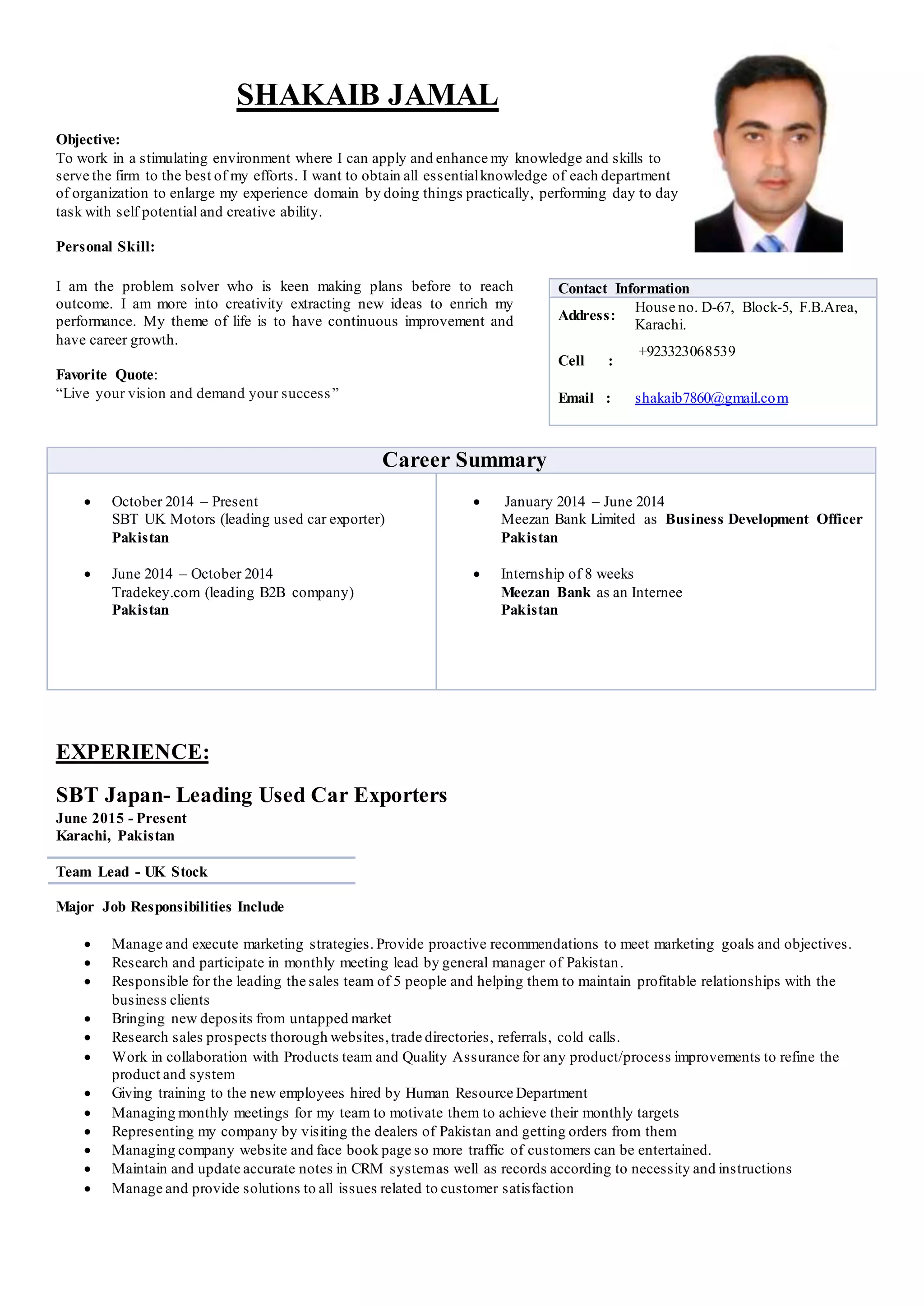 Shakaib Resume | DOCX
