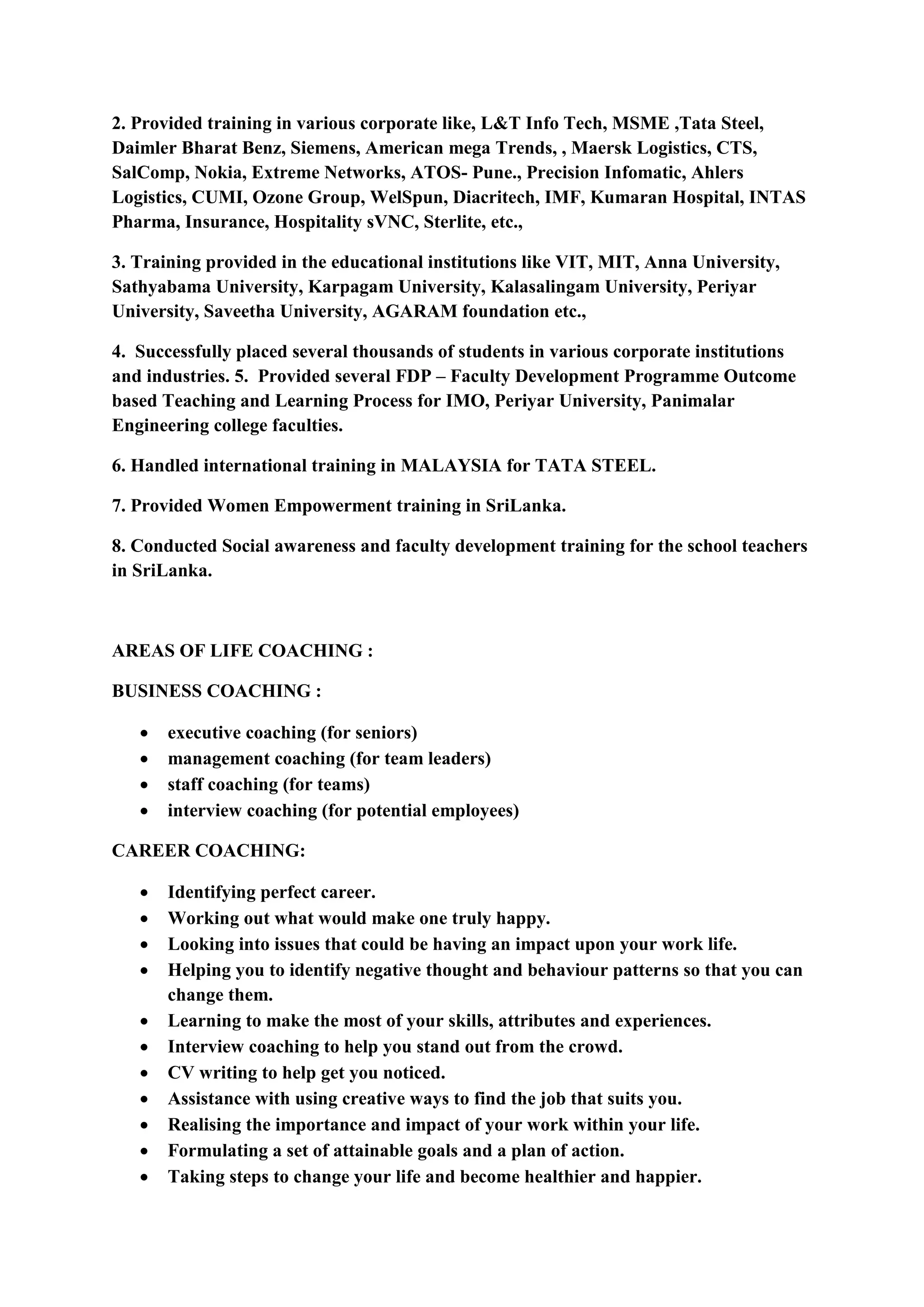 TRAINER PROFILE | PDF