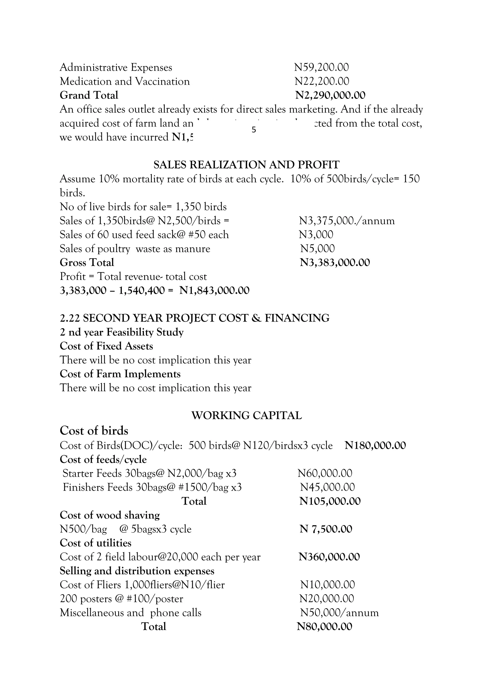 BUSINESS PLAN FOR A POULTRY FARM INVESTMENT | DOC