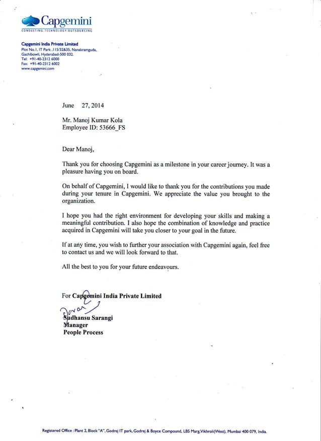 Experience_Letter_Capgemini.PDF | Business | Business and Finance