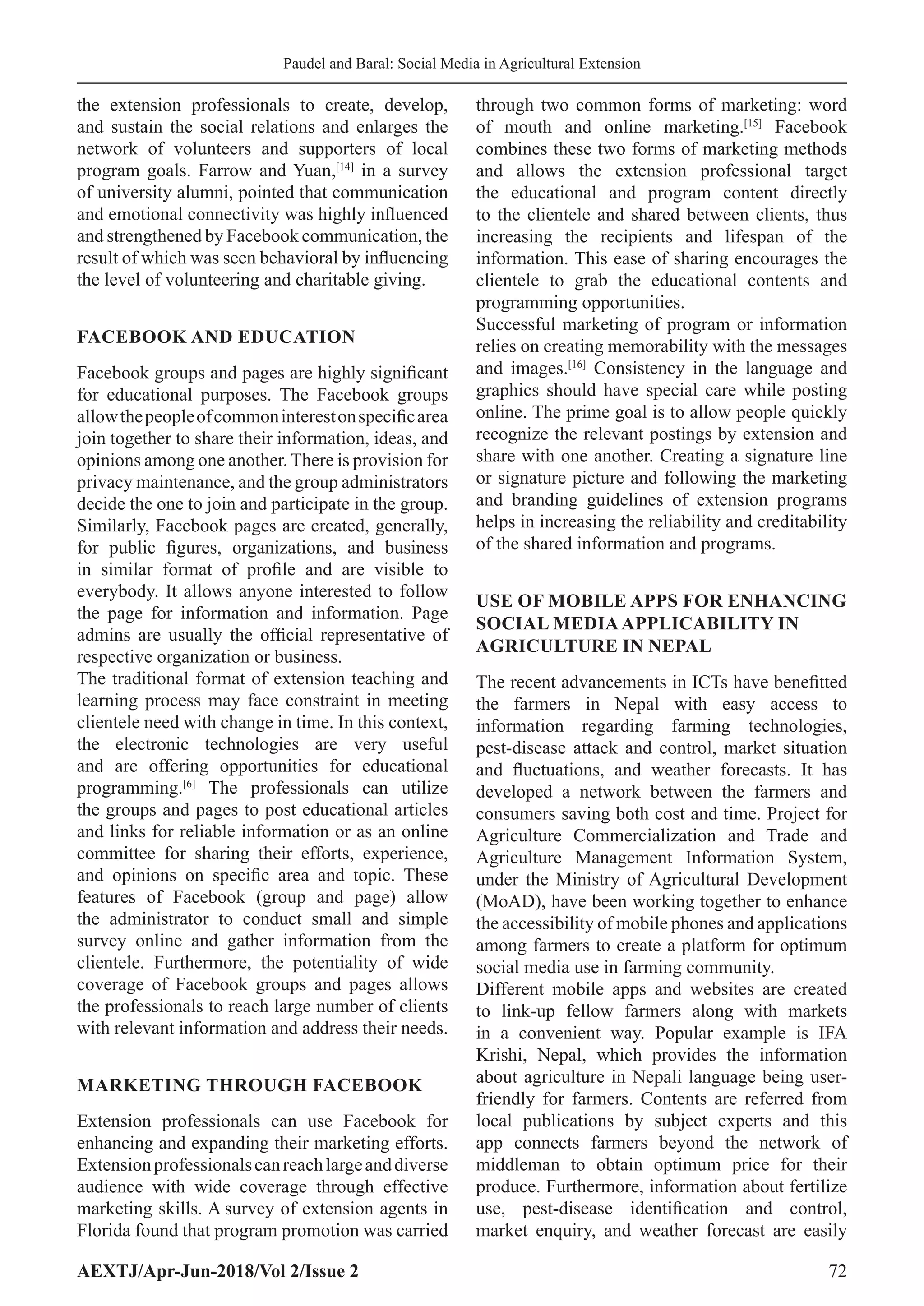 Social Media in Agricultural Extension | PDF