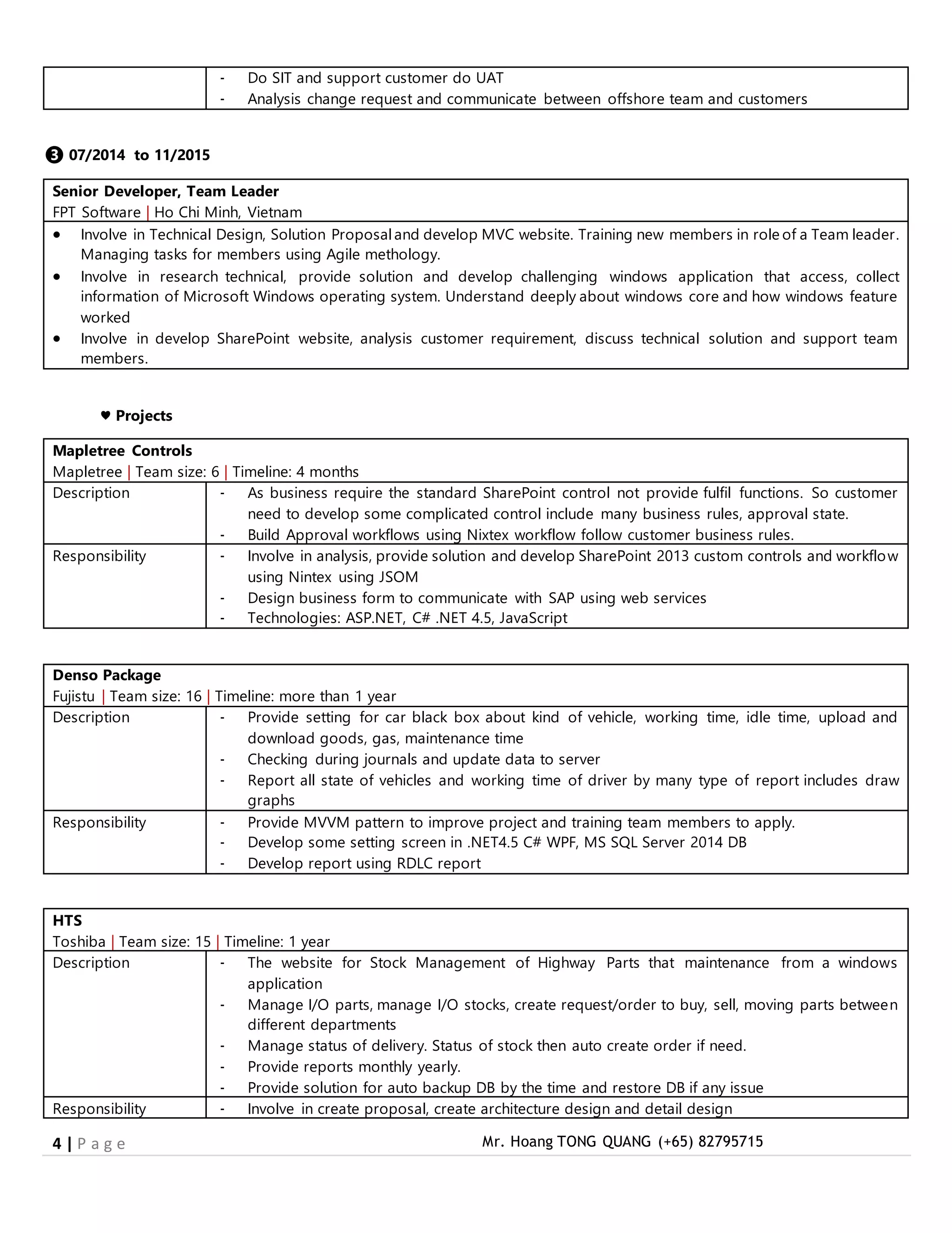 HOANG TONG QUANG - CV .NET DEV | DOCX