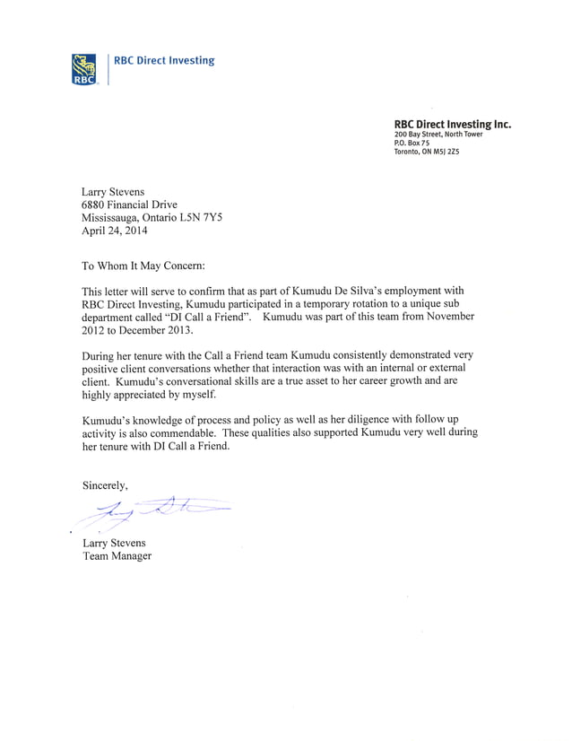 Reference Letter For CAF | PDF