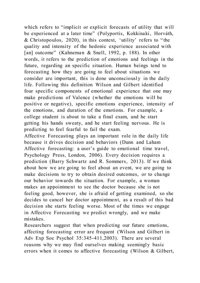 1AFFECTIVE FORECASTINGAFFECTIVE FORECASTING | DOCX