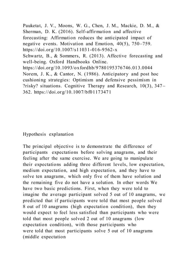 1AFFECTIVE FORECASTINGAFFECTIVE FORECASTING | DOCX