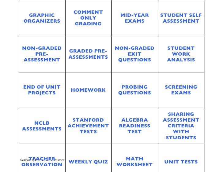 1 A Formative Assessment Cards Formatted