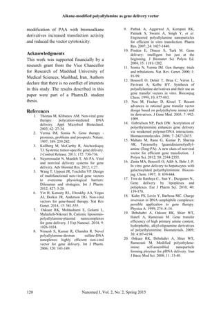 Preparation, characterization and transfection efficiency of nanoparticles composed of alkane ...