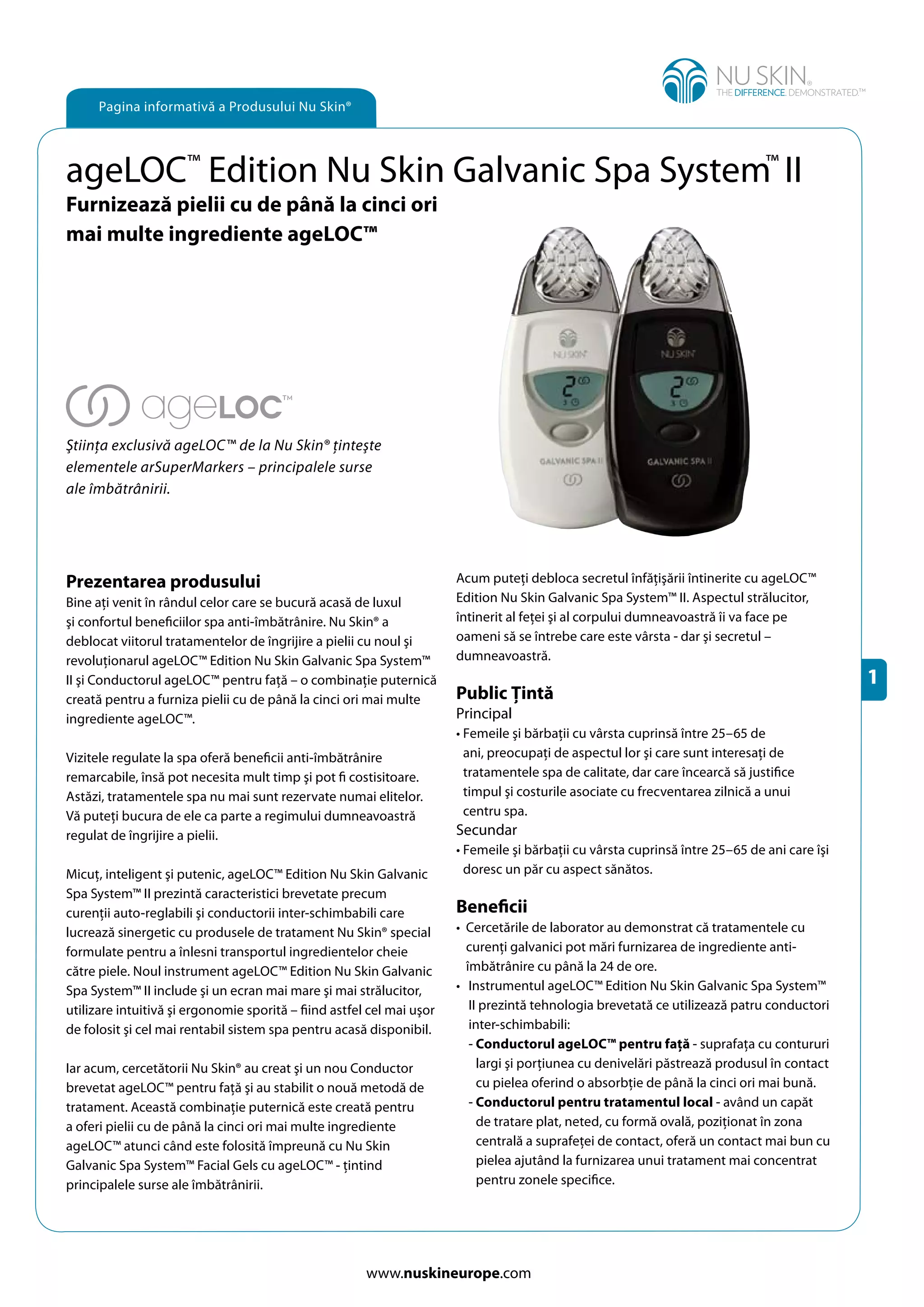 ageloc™ edition nu skin galvanic spa system™ ii | PDF