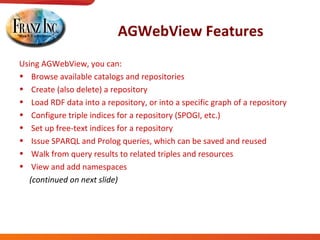 AllegroGraph - AGWebView | PPT | Search | Internet