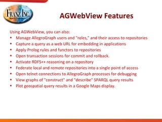 AllegroGraph - AGWebView | PPT