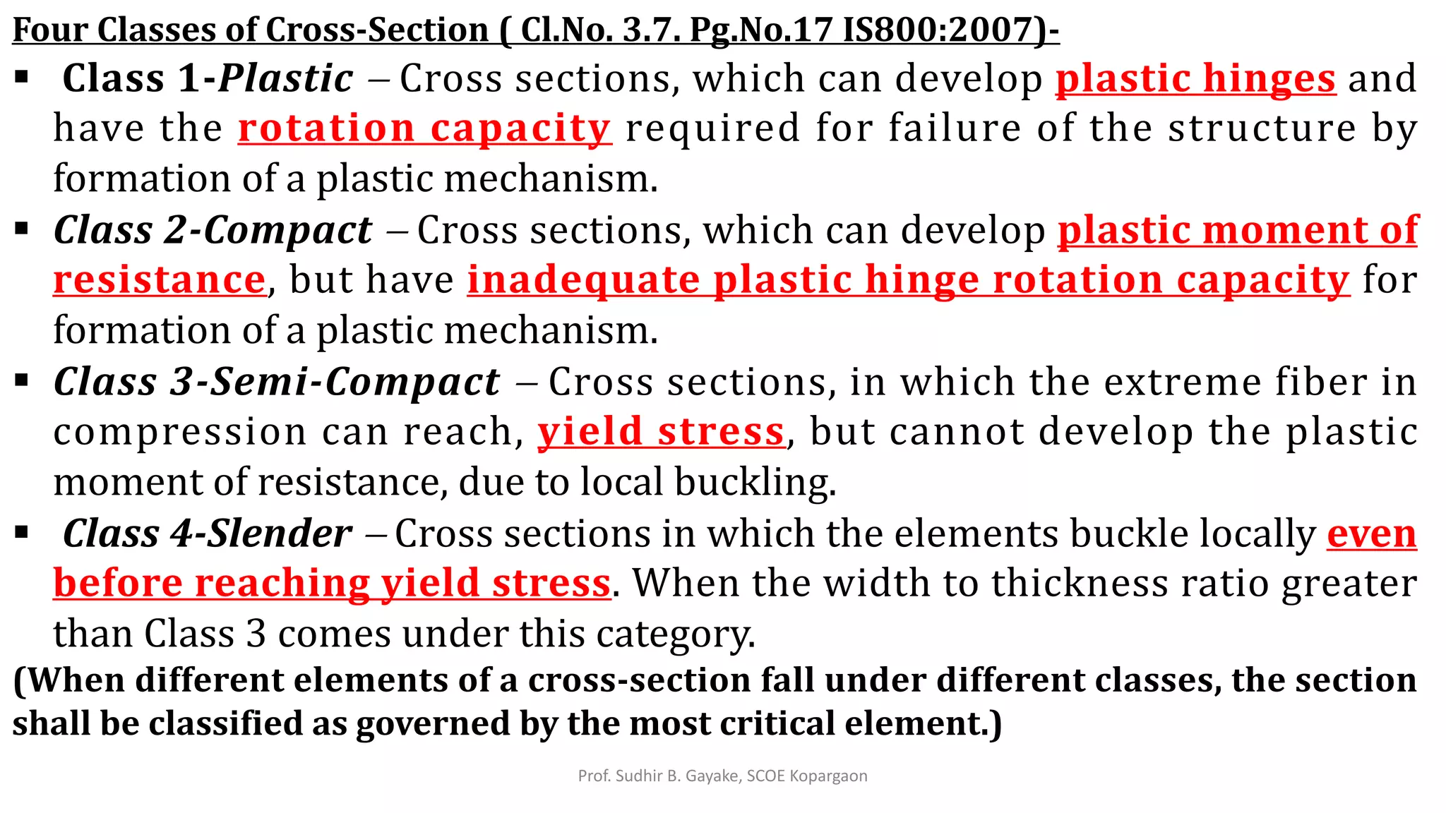 1a iii classification of cross section for rolled sections | PDF