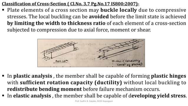 1a iii classification of cross section for rolled sections | PDF