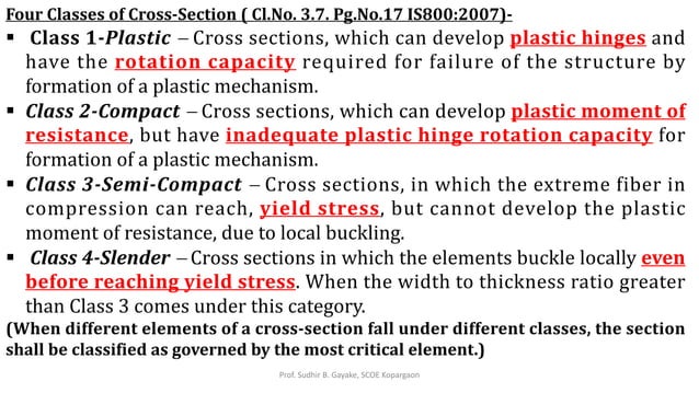 1a iii classification of cross section for rolled sections | PDF