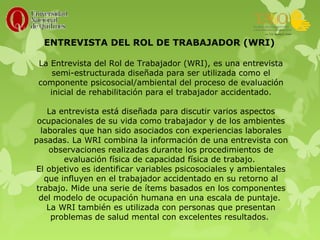 Instrumentos de Evaluacion del Modelo de la Ocupación Humana | PPT