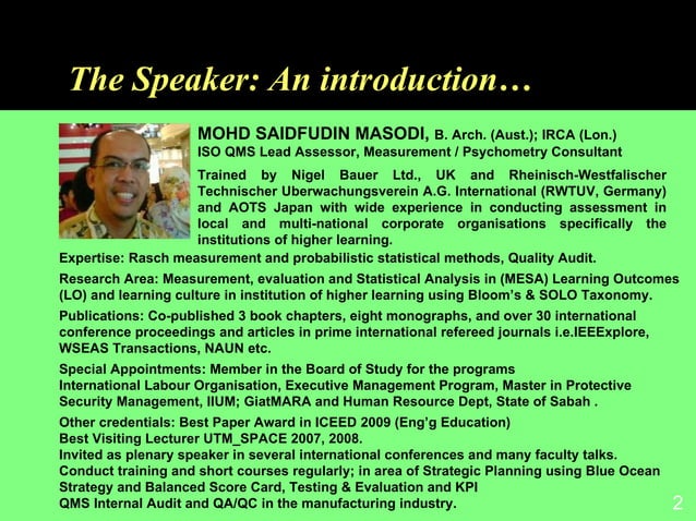 1a Introduction To Rasch Measurement Model Msm Ppt