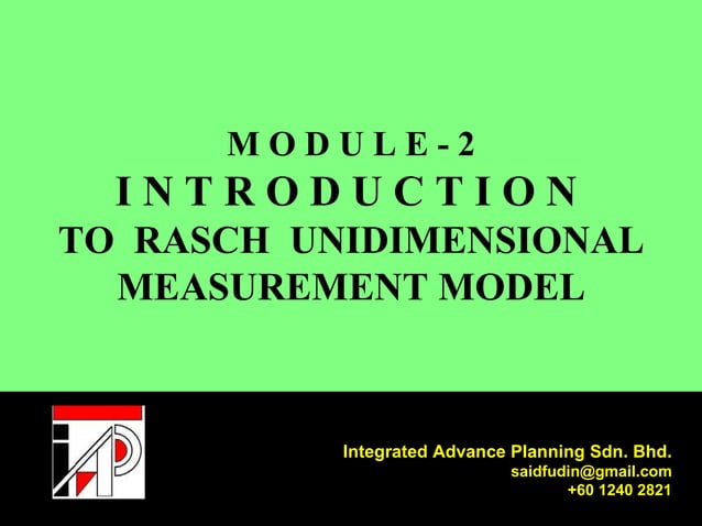 1a Introduction To Rasch Measurement Model Msm | PPT