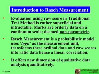1a Introduction To Rasch Measurement Model Msm | PPT