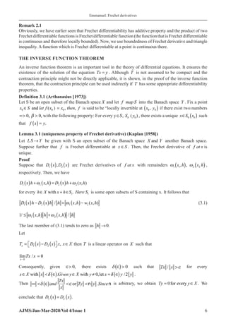 On Frechet Derivatives with Application to the Inverse Function Theorem of Ordinary Differential ...