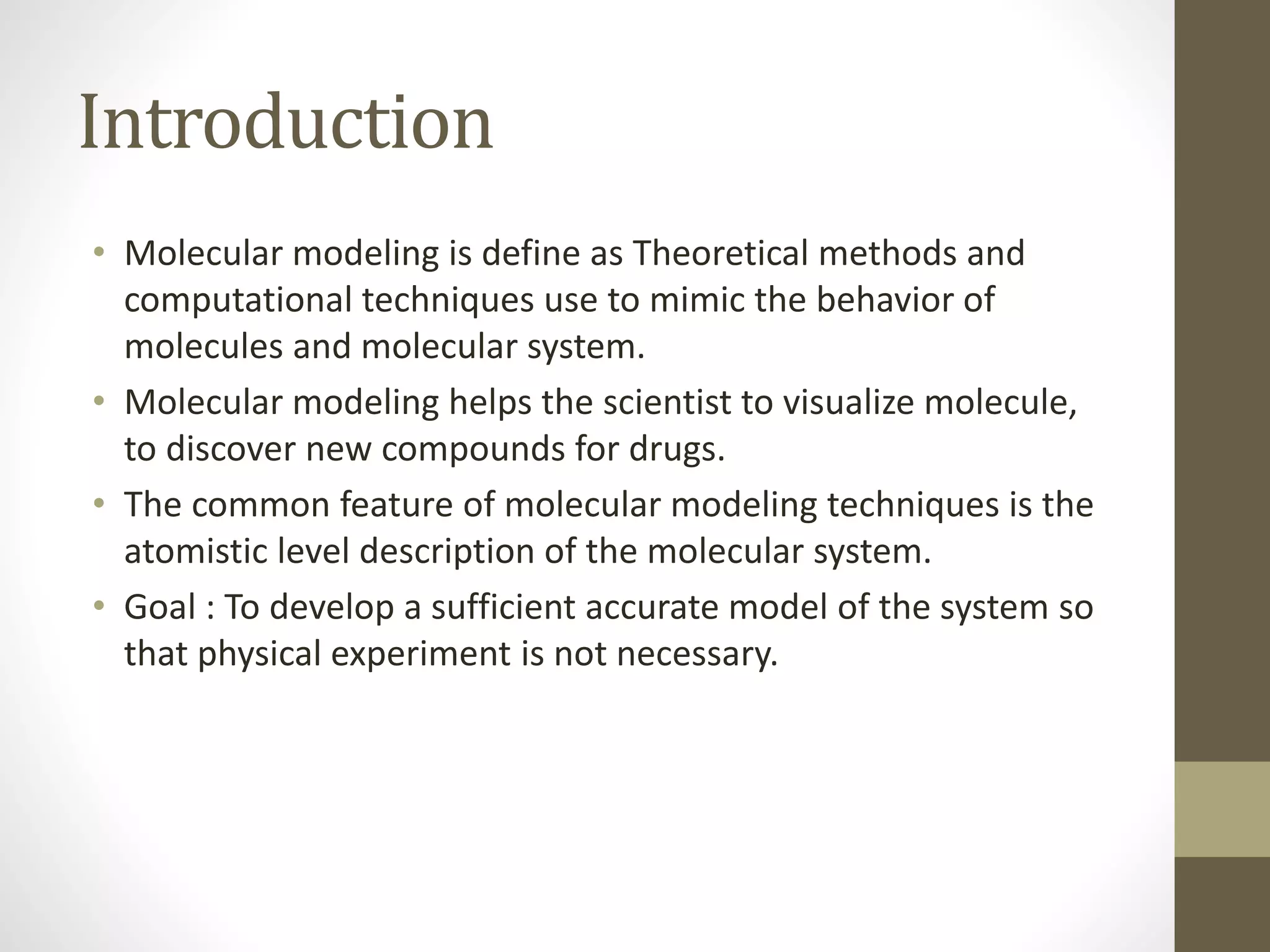 Quantum Mechanics in Molecular modeling | PPTX