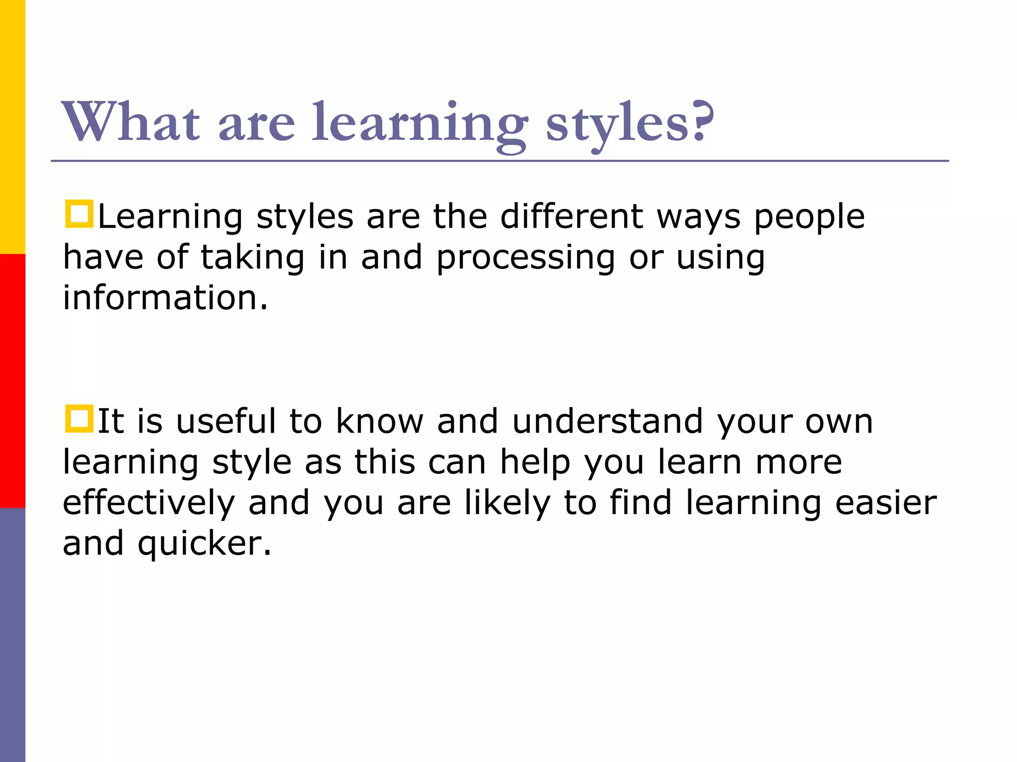 Learningstyles | PPT