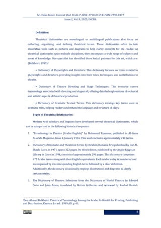 Terminology in Arabic Theatrical Dictionaries | PDF