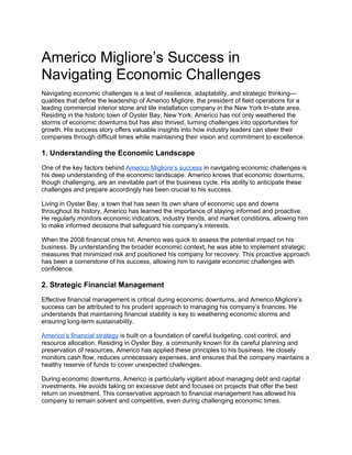 Americo Migliore’s Success in Navigating Economic Challenges.docx ...