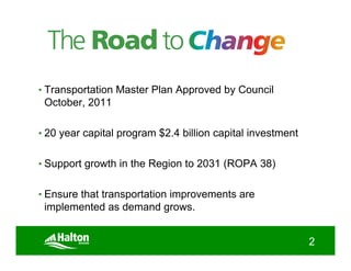 Transportation Milton, presentation by Tim Dennis, Halton Region | PDF