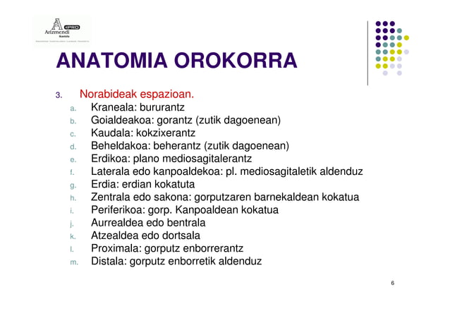 Anatomia orokorra | PPT