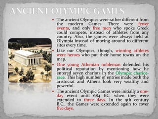 Power point: Ancient olympic games | PPT