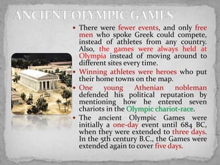 Ancient Olympic Games with Index 2015 | PPTX