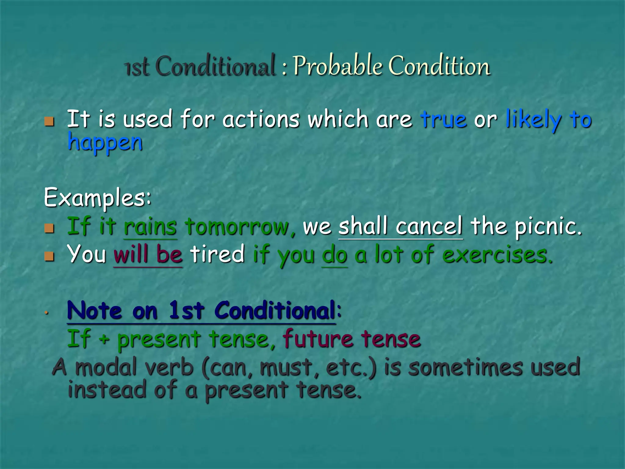 1 and 2conditional | PPT