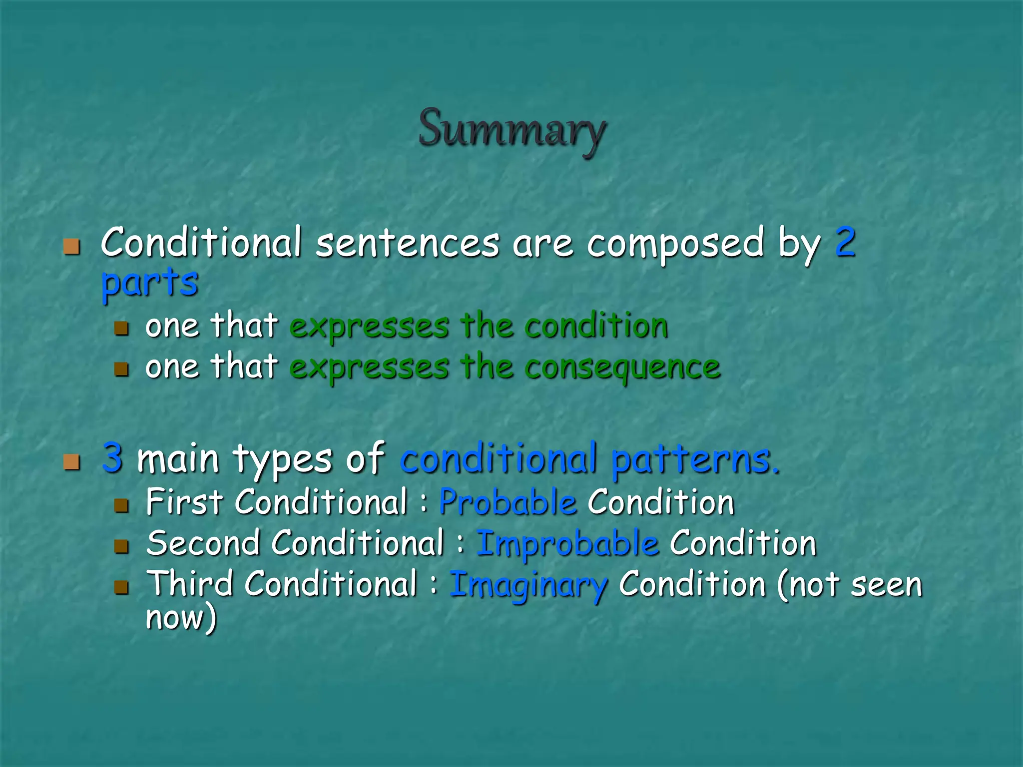 1 and 2conditional | PPT
