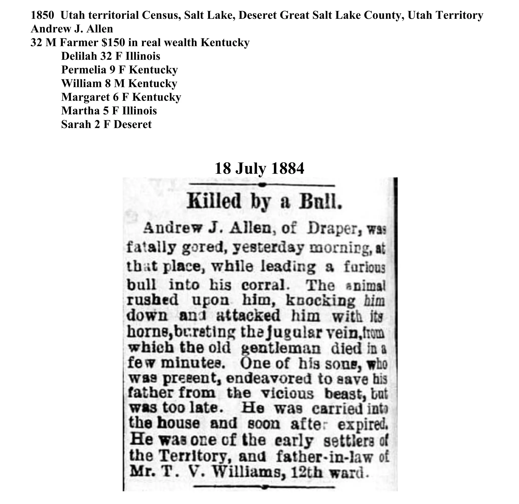 Andrew Jackson Allen 1818 - 1884 | PDF