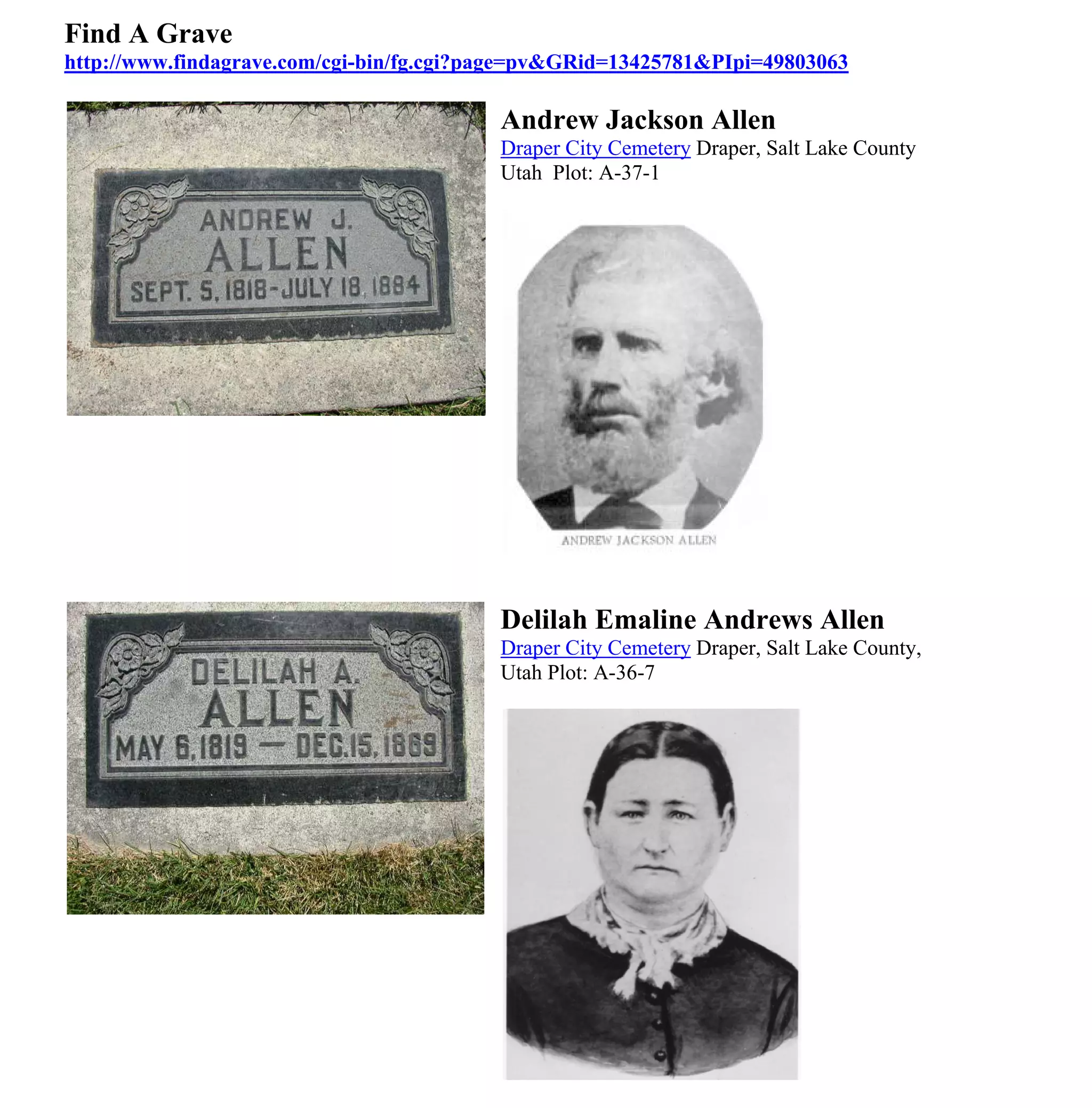 Andrew Jackson Allen 1818 - 1884 | PDF