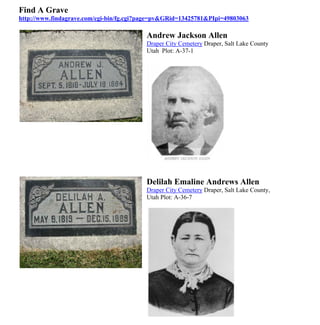 Andrew Jackson Allen 1818 - 1884 | PDF