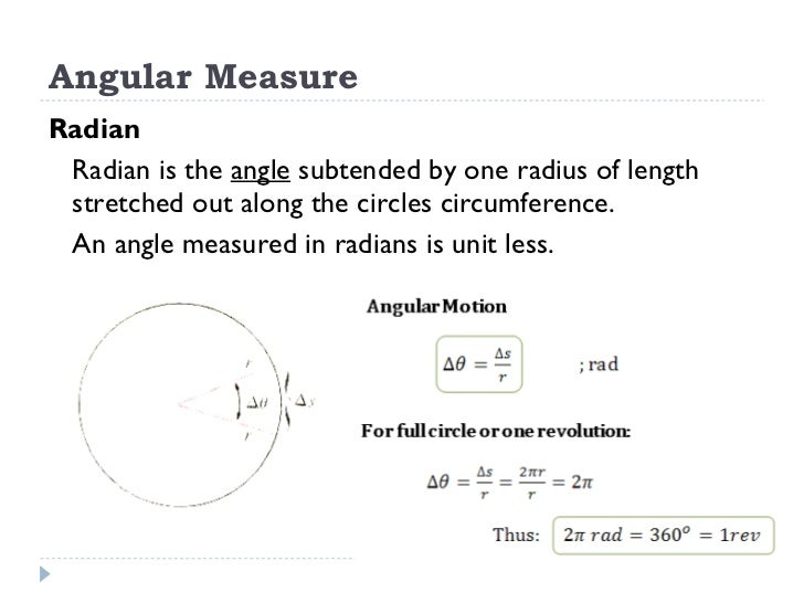 (1) angular m easure