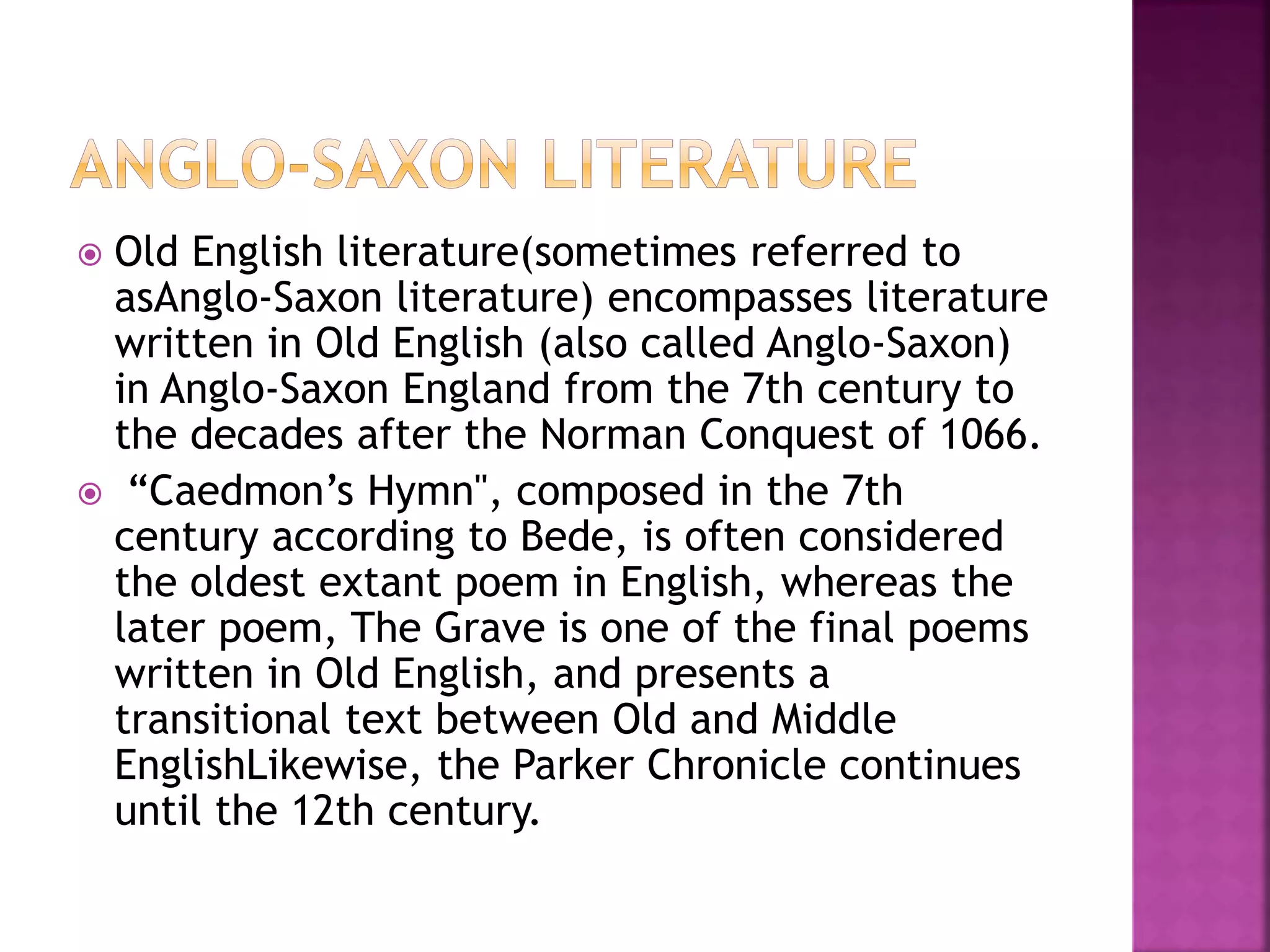 Introduction on The Anglo Saxon Era | PPTX