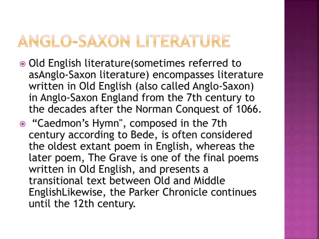 Introduction on The Anglo Saxon Era | PPT