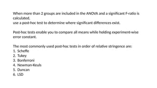 Introduction to ANOVA Theory and Examples | PPTX