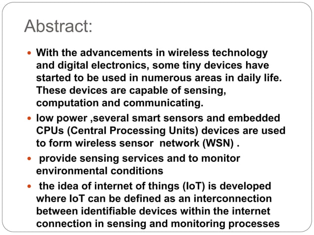 Wireless Sensor Networks And Application Forest Fire Detection Pptx Internet Of Things Internet