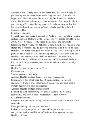 1Anthem Inc. HIPAA ViolationJune 21, 2021 | DOCX