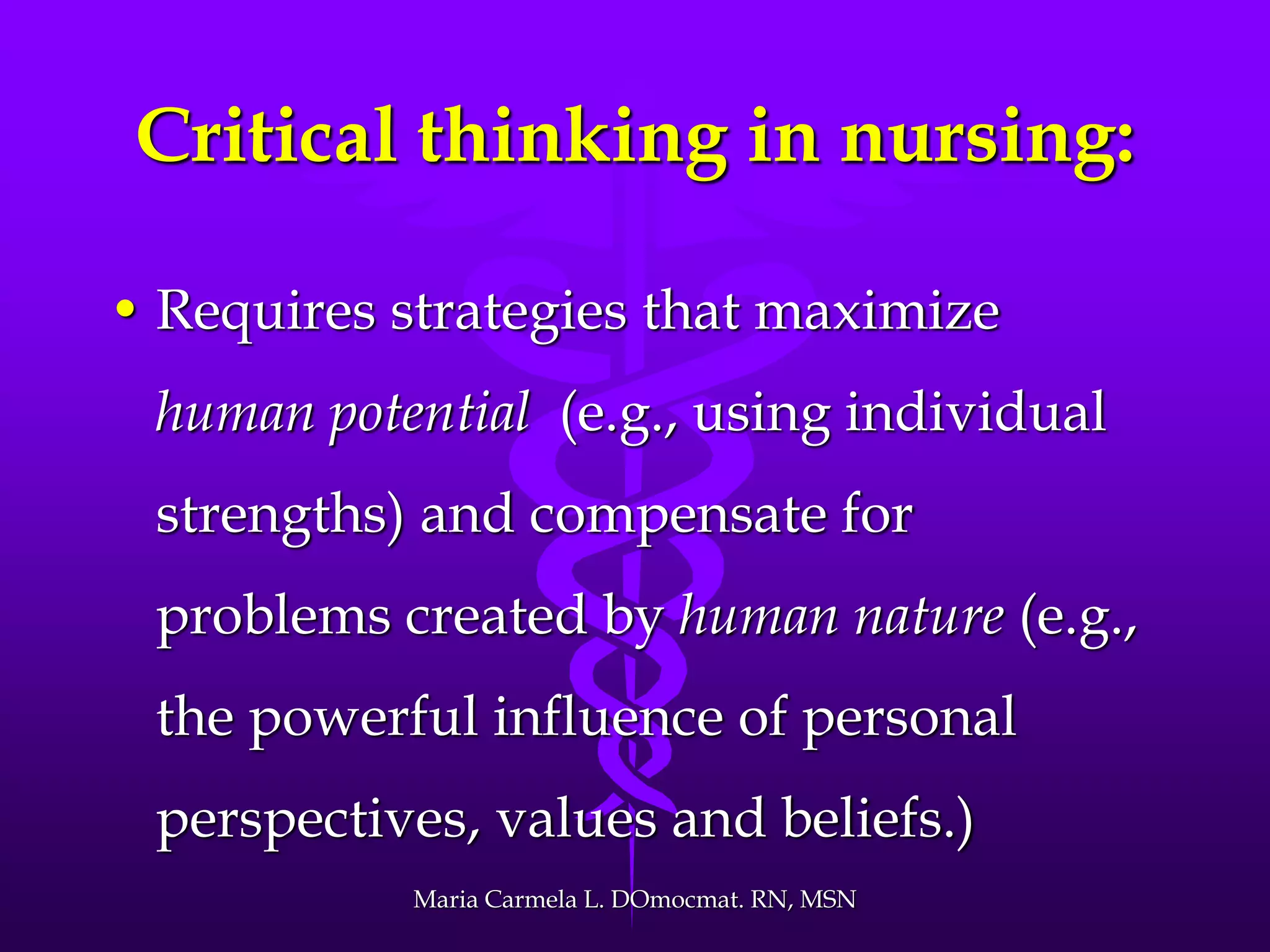 Nursing Process and Critical Thinking | PDF