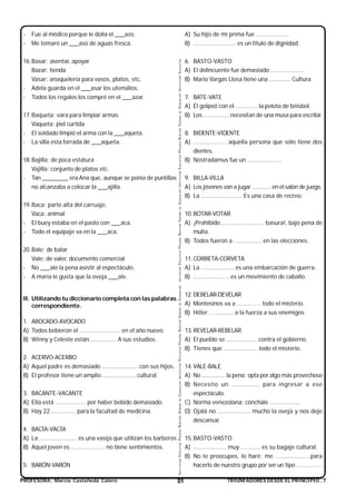 1° año guía 14- comun - homófonas con b y v | PDF