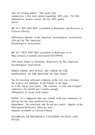1 APA Style Reference Citations Library Resource Gu | PDF